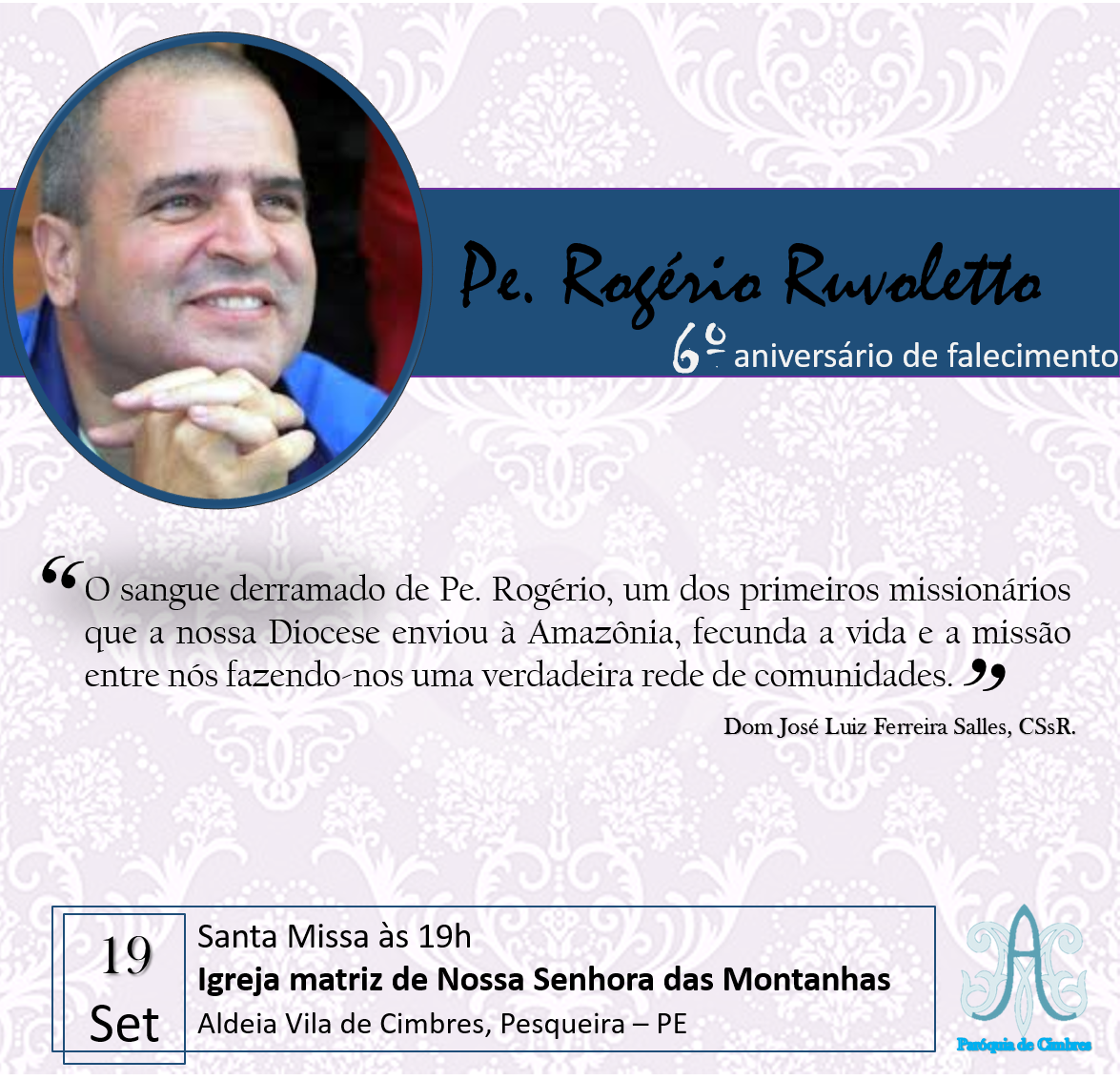 Paróquia de Cimbres celebrará Missa pelo 6º ano de falecimento do Pe ...